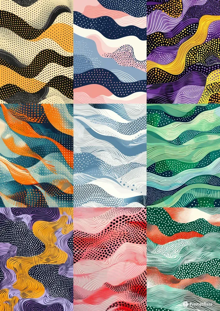 Polka Dots Waves Patterns Midjourney Prompt | PromptBase