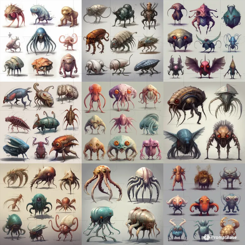 Collections Of 3D Creatures For Games Midjourney Prompt | PromptBase