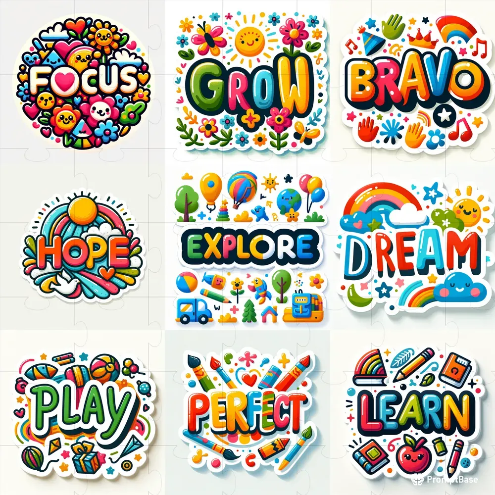 Cheerful Stickers DALL·E Prompt | PromptBase