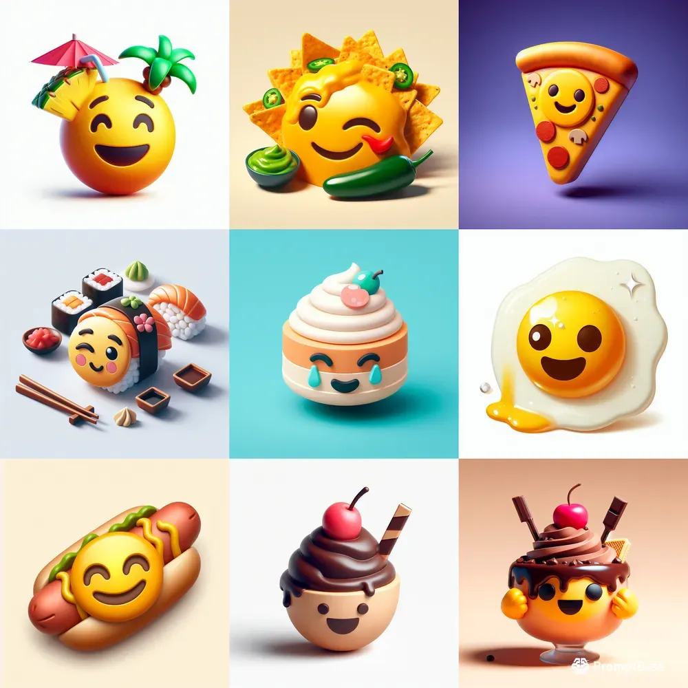 3D Food Emojis DALL·E Prompt | PromptBase