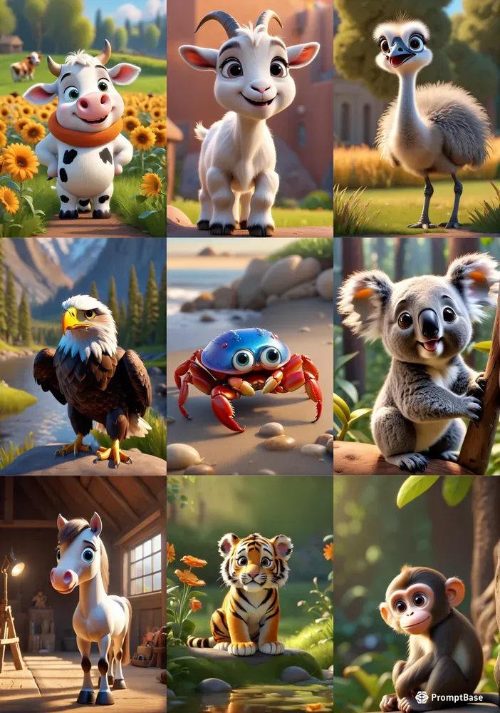 Animation Style Forest Animals Stable Diffusion Prompt | PromptBase
