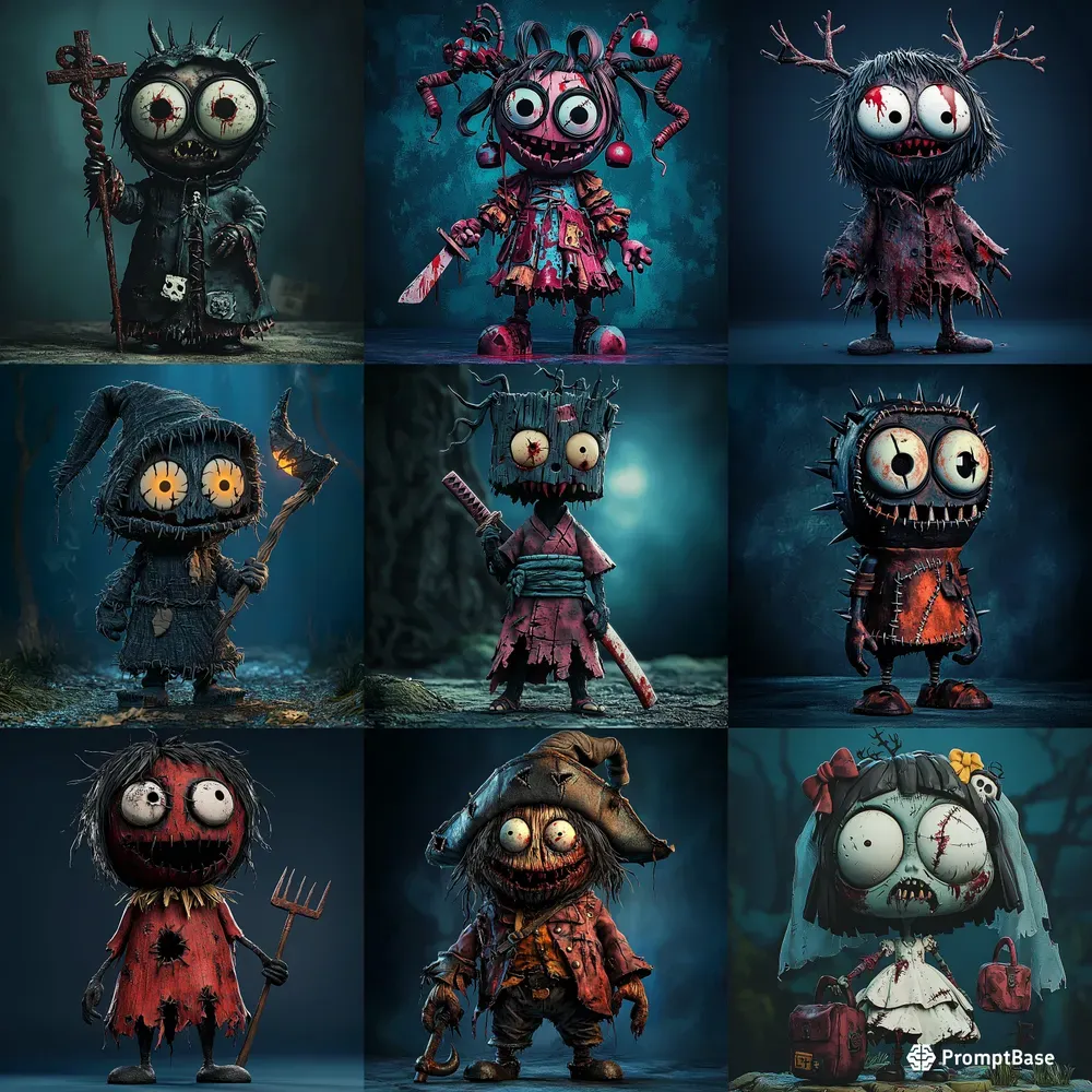 Creepy Vinyl Art In Horror Style Midjourney Prompt | PromptBase