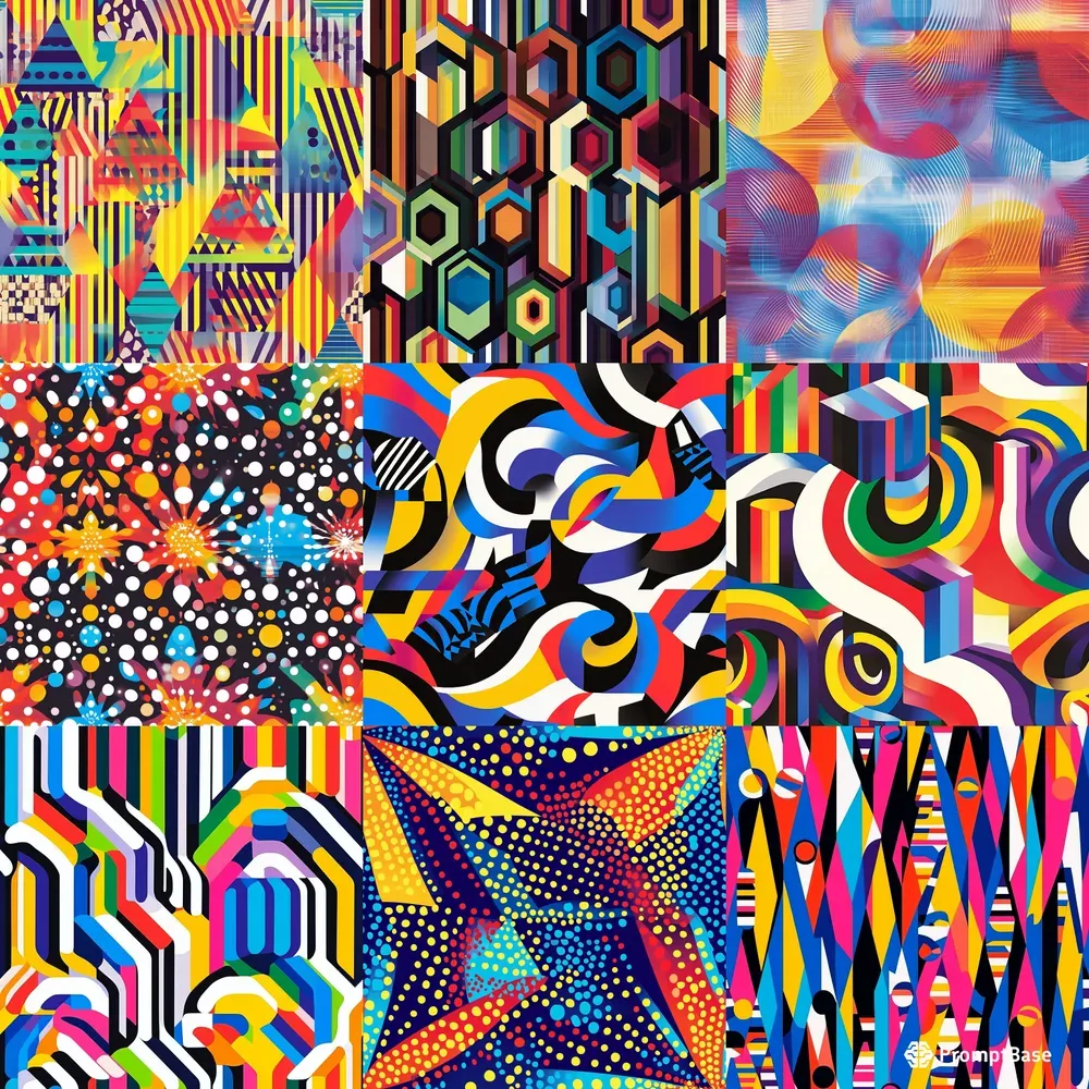 Dynamic Kinetic Art Seamless Patterns Midjourney Prompt | PromptBase