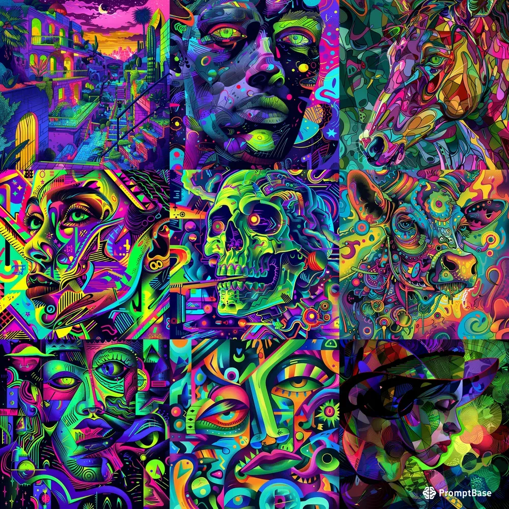 Picasso Cubist Psychedelias Unleashed Midjourney Prompt | PromptBase