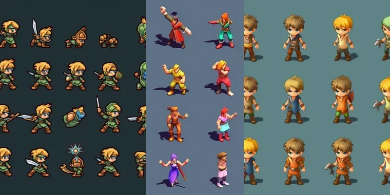 Indie Game Character Sprites Midjourney Prompt | PromptBase