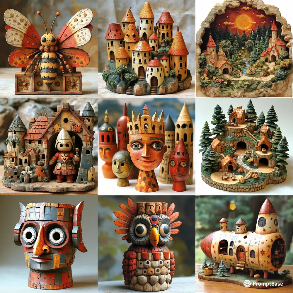 Whimsical Folk Art Designs Midjourney Prompt | PromptBase
