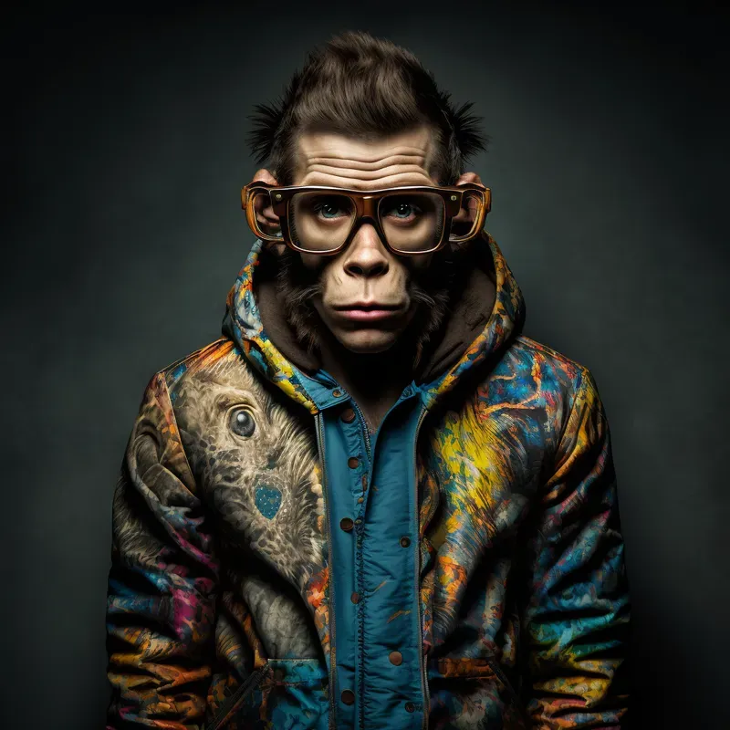 Chimpanzee Techno Rave Avatars Midjourney Prompt | PromptBase
