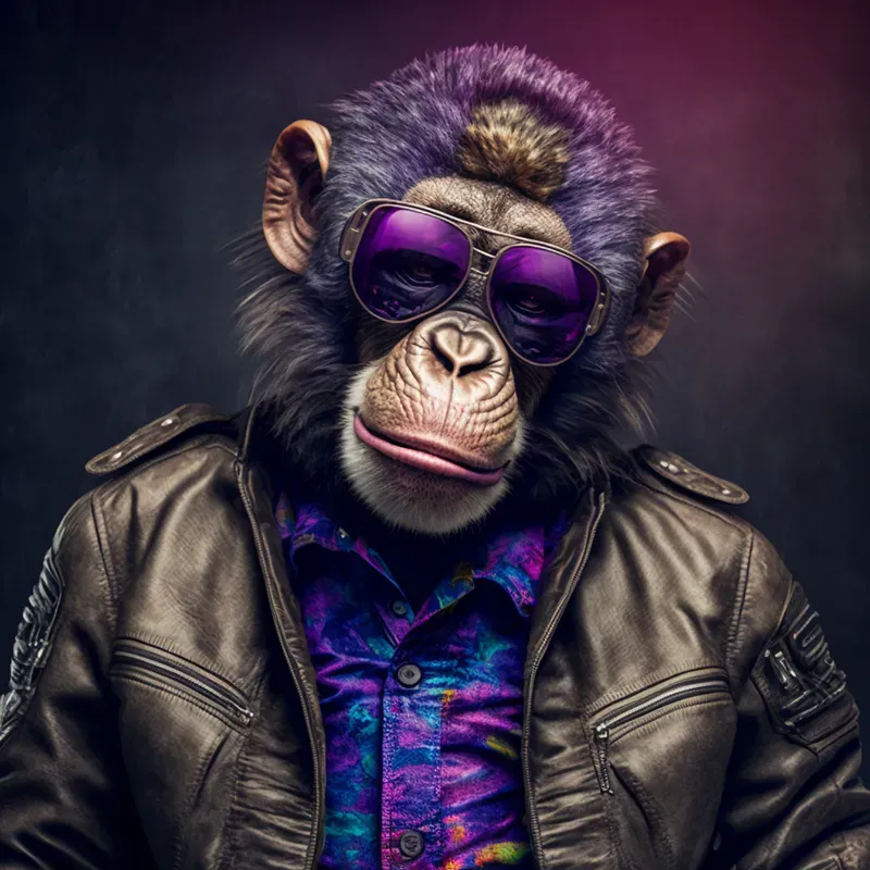 Chimpanzee Techno Rave Avatars Midjourney Prompt | PromptBase