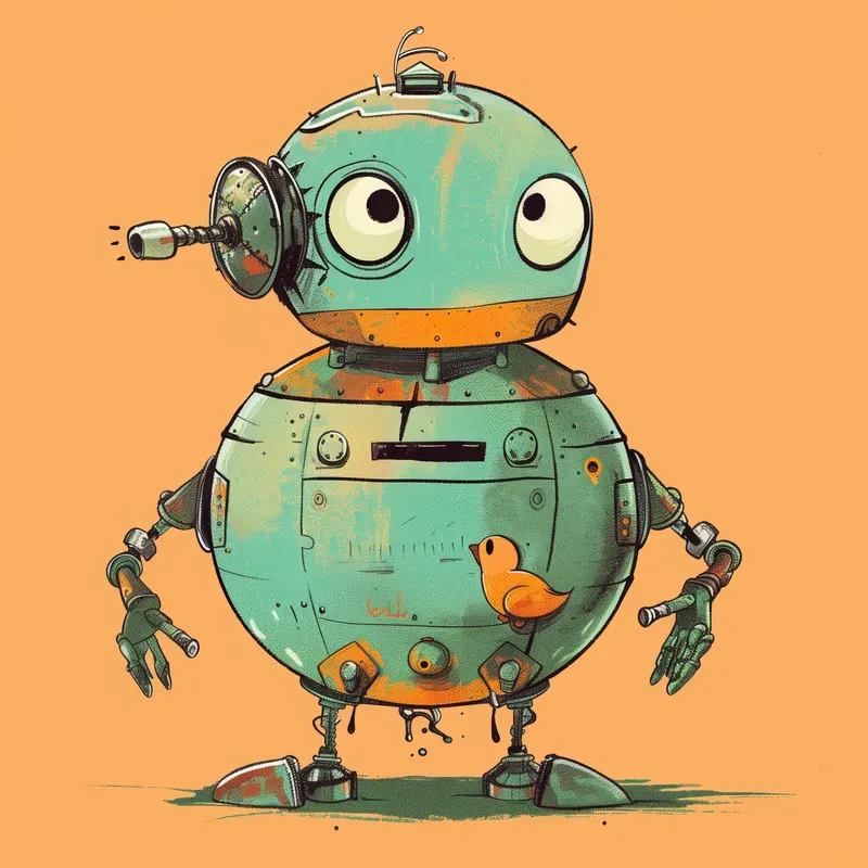 Cute Whimsical Robots Midjourney Prompt | PromptBase