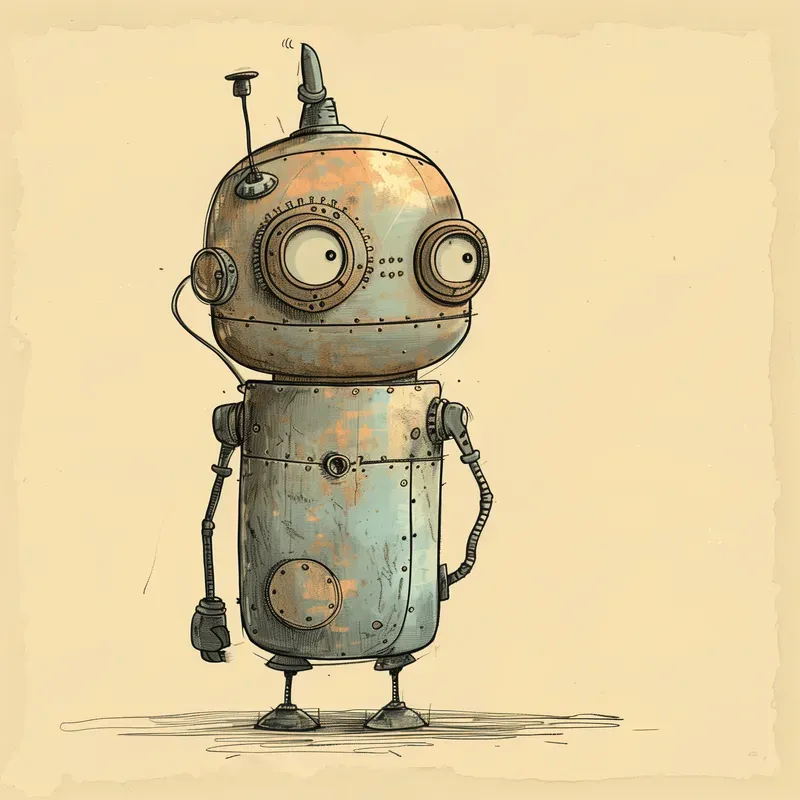 Cute Whimsical Robots Midjourney Prompt | PromptBase
