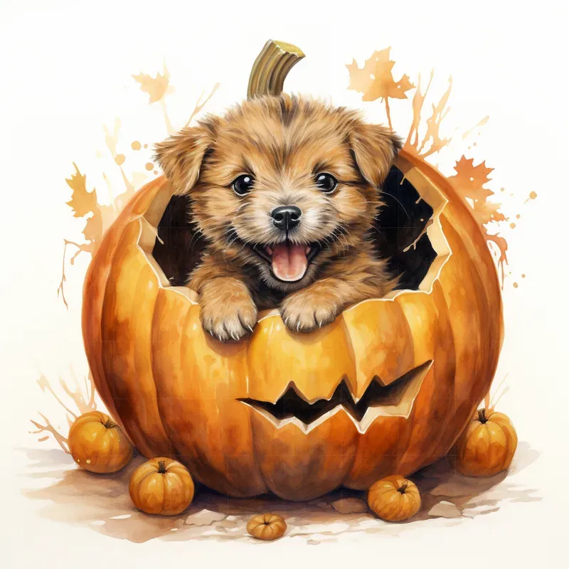 Cute Baby Animals Inside Pumpkins Midjourney Prompt | PromptBase