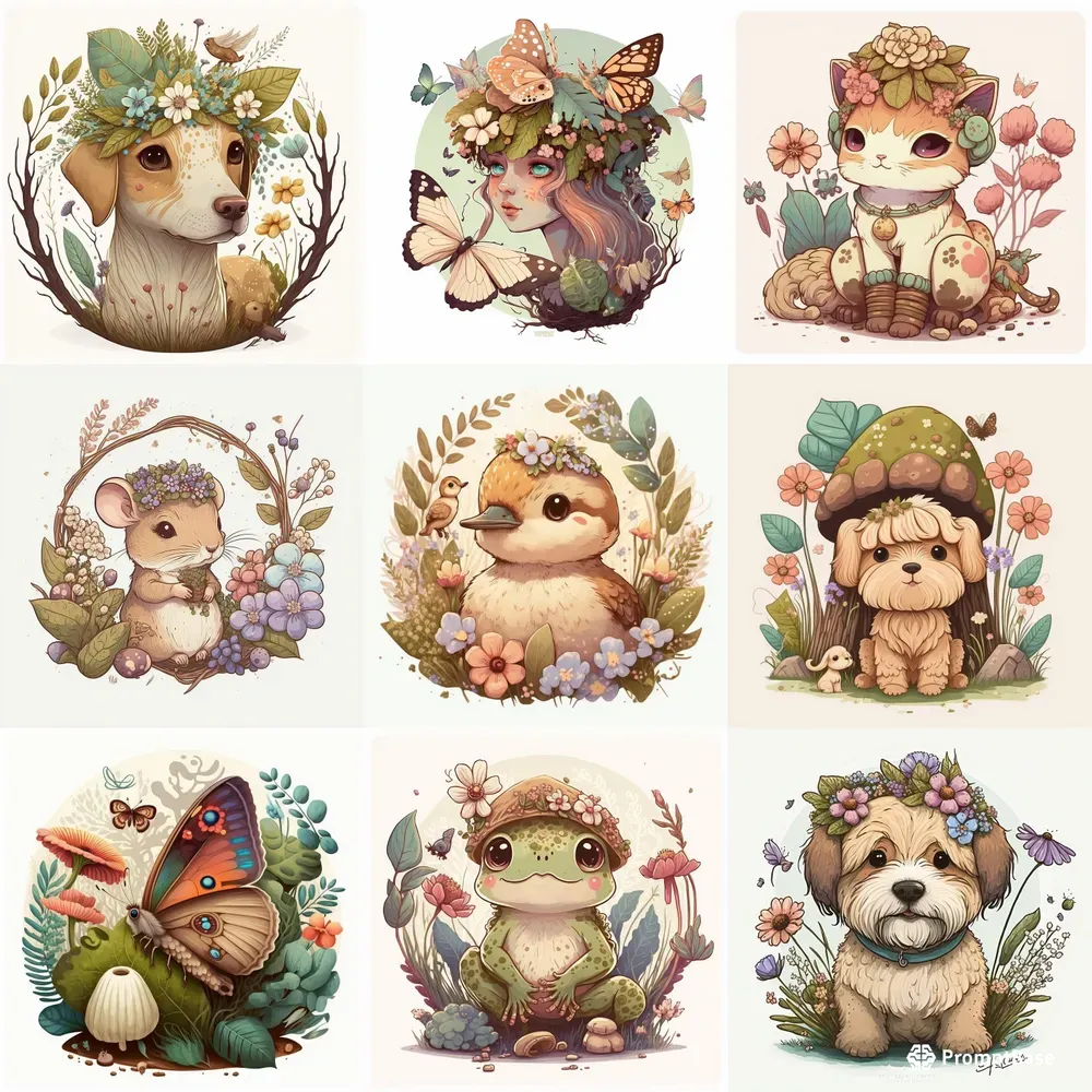 Cute Cottagecore Aesthetic Animals Midjourney Prompt | PromptBase