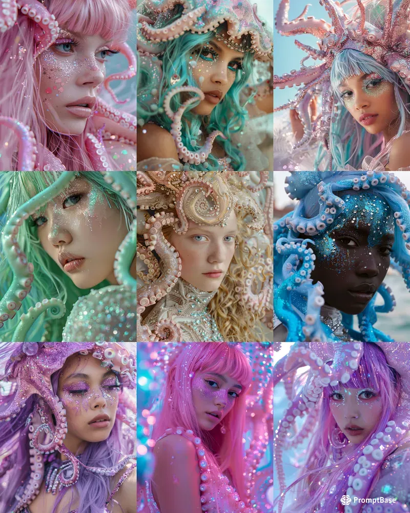 Dream Elegance Enchanted Octopuses Midjourney Prompt | PromptBase