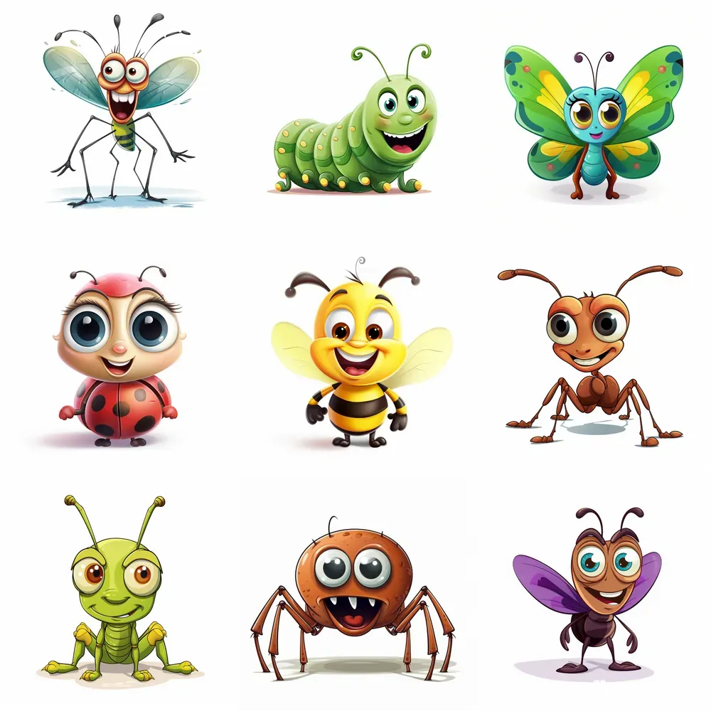 Cartoon Insect Bug Clipart Characters Midjourney Prompt | PromptBase