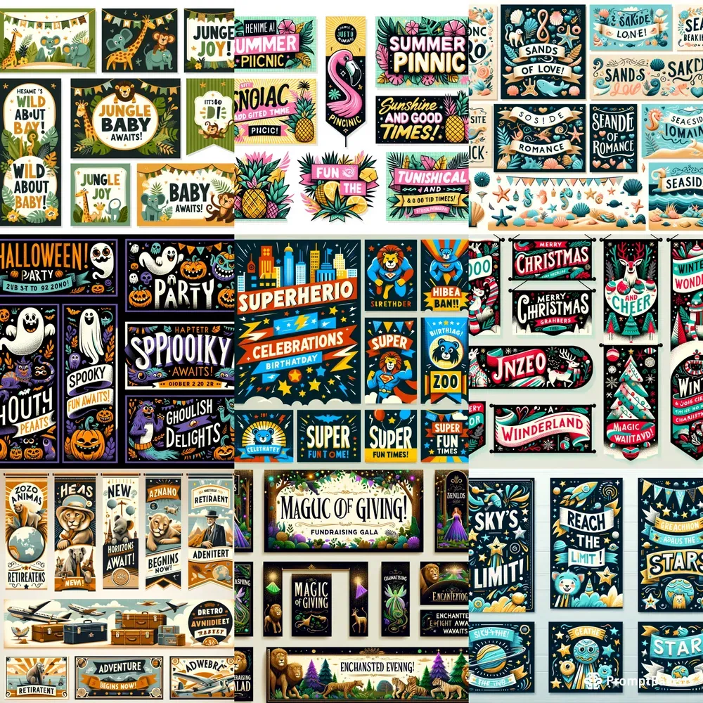 Festive Themed Decorative Signage Art DALL·E Prompt | PromptBase