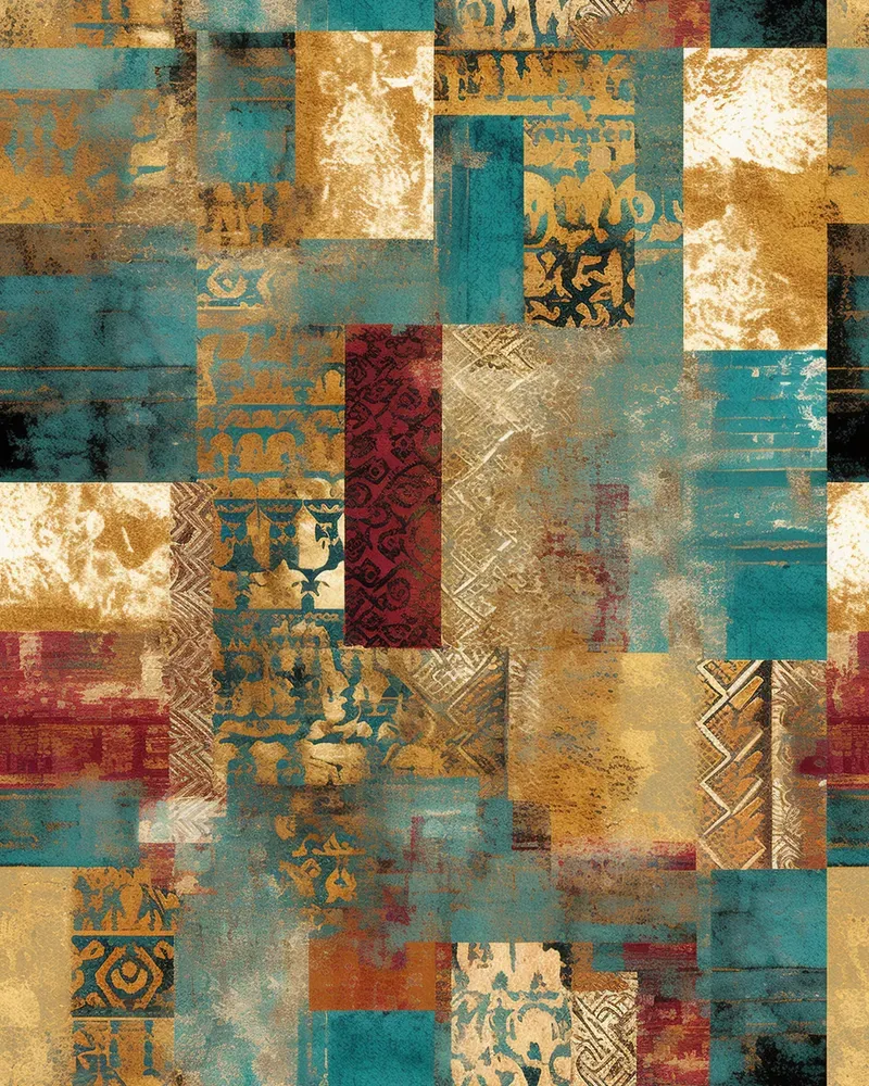 Mondrian Hokusai Klimt Textile Journeys Midjourney Prompt | PromptBase