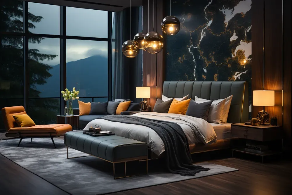 Chic Boutique Hotel Room Style Comforts Midjourney Prompt | PromptBase