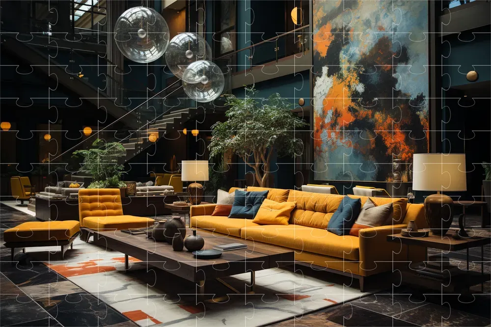 Boutique Hotel Lobby Elegance Approaches Midjourney Prompt | PromptBase