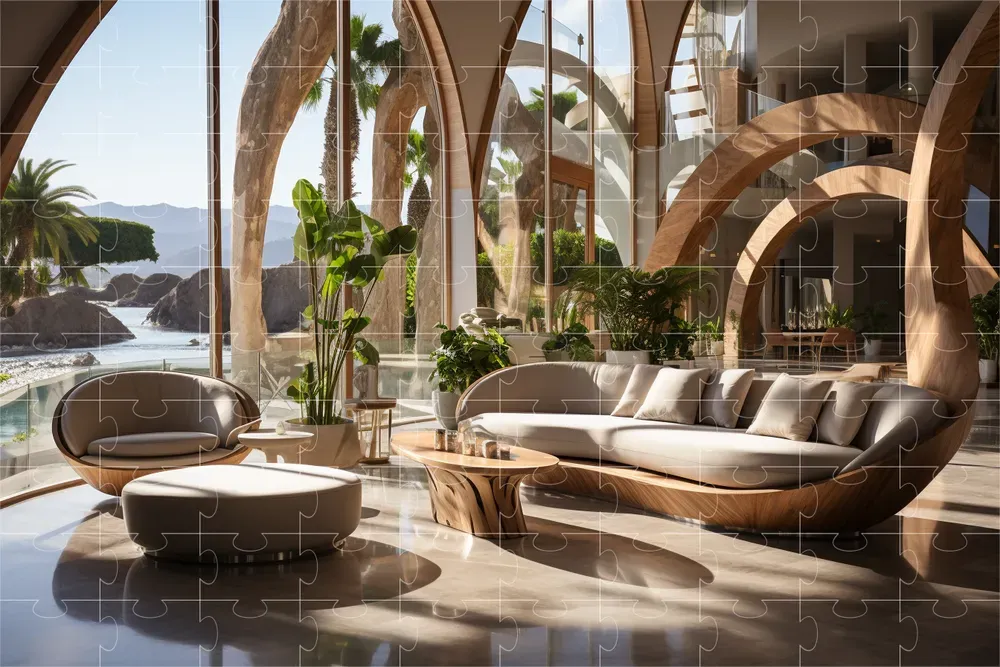 Boutique Hotel Lobby Elegance Approaches Midjourney Prompt | PromptBase