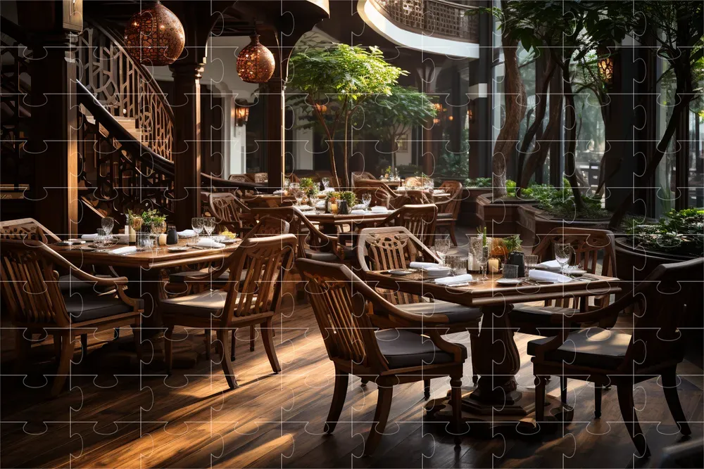 Elegant Boutique Hotel Dining Areas Midjourney Prompt | PromptBase