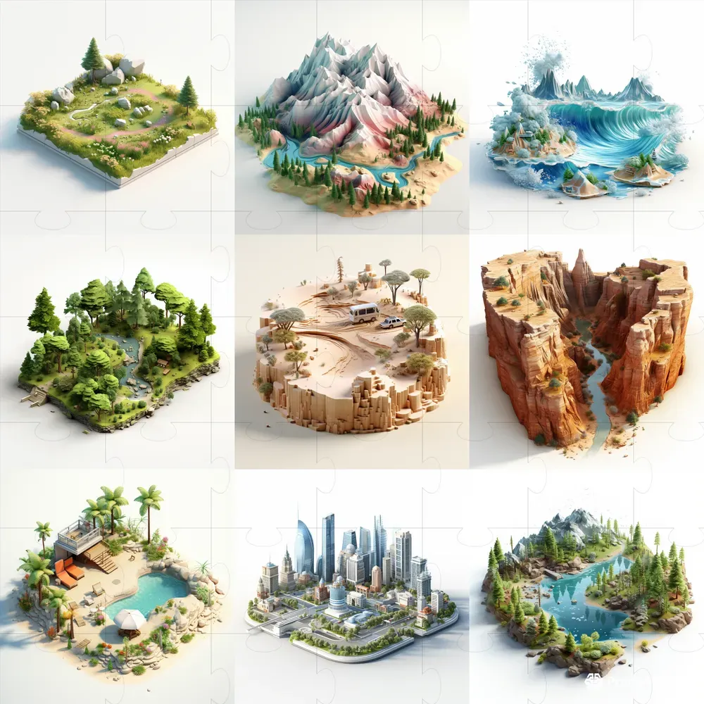 3D Isometric Scenes Midjourney Prompt | PromptBase