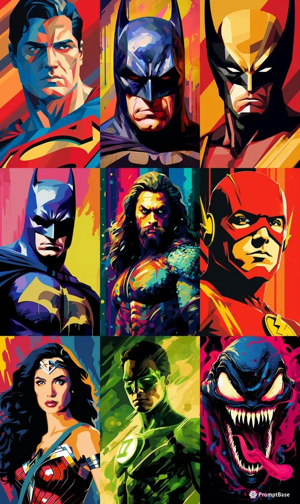 Extravagant Superhero Poster Pop Art Midjourney Prompt | PromptBase