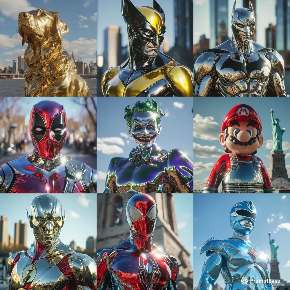 Realistic Metallic People And Characters Midjourney Prompt | PromptBase