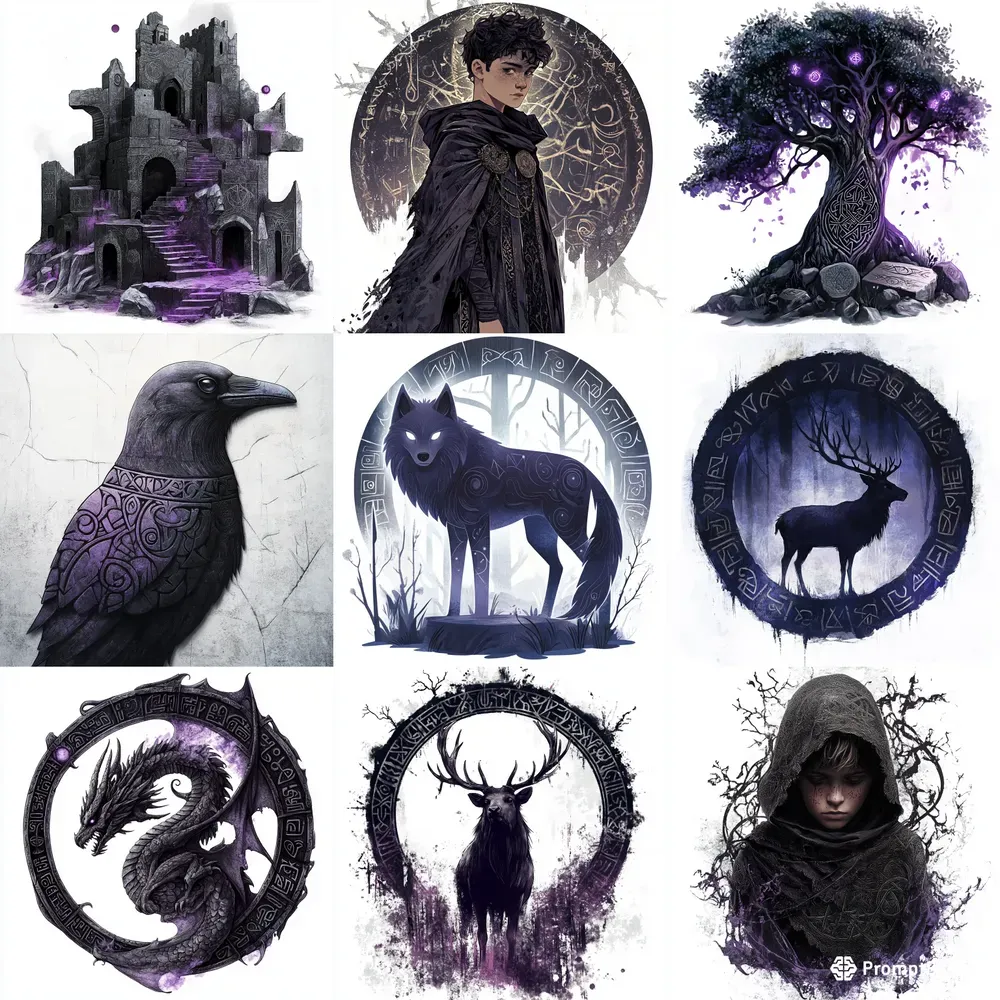 Ancient Runes Surreal Childrens Art Midjourney Prompt | PromptBase