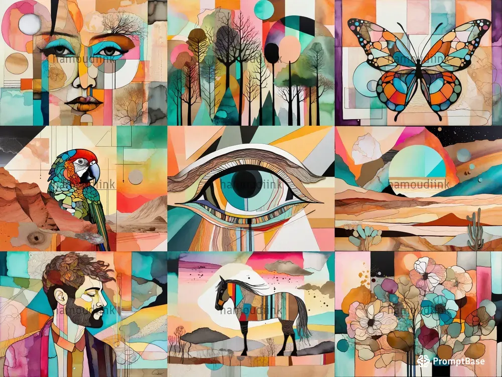 Ink Surreal Collages Leonardo Ai Prompt | PromptBase