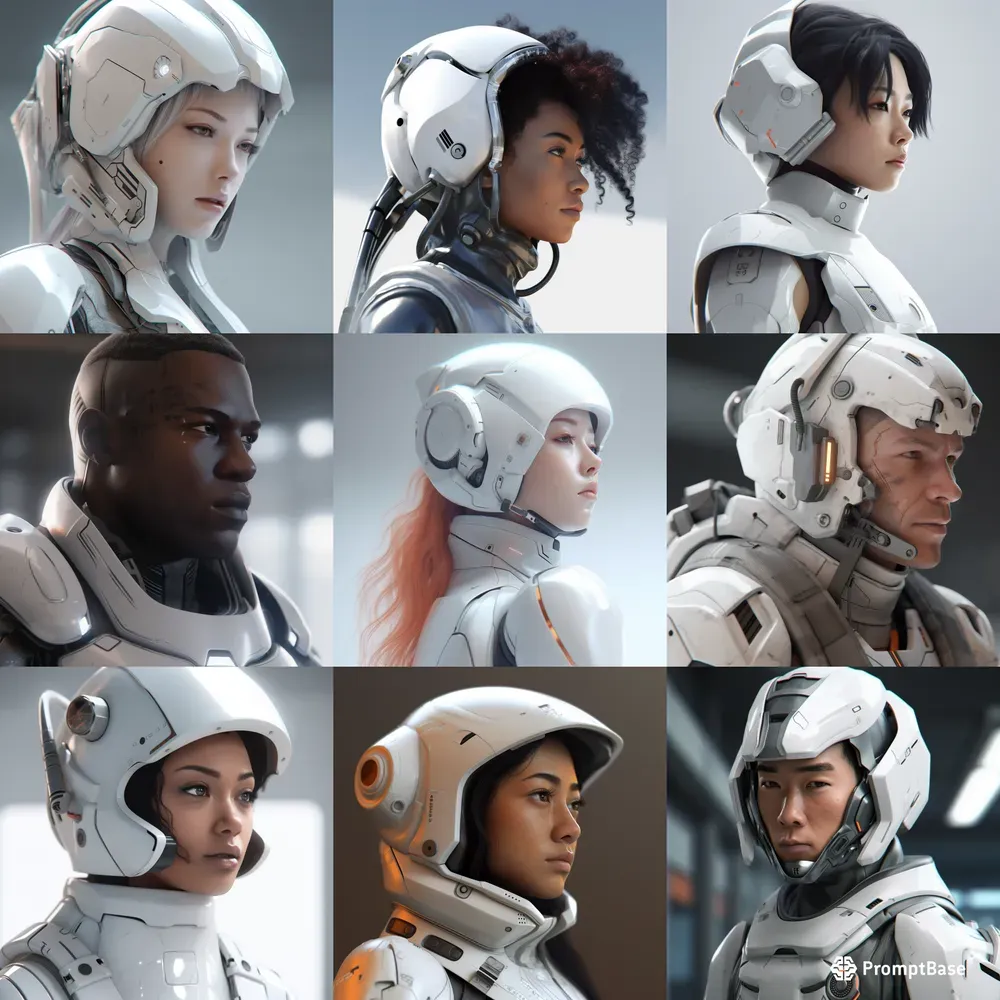 Futuristic Mecha Humans Midjourney Prompt | PromptBase
