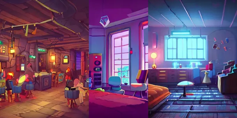 Cartoony Video Game Style Environments Stable Diffusion Prompt | PromptBase