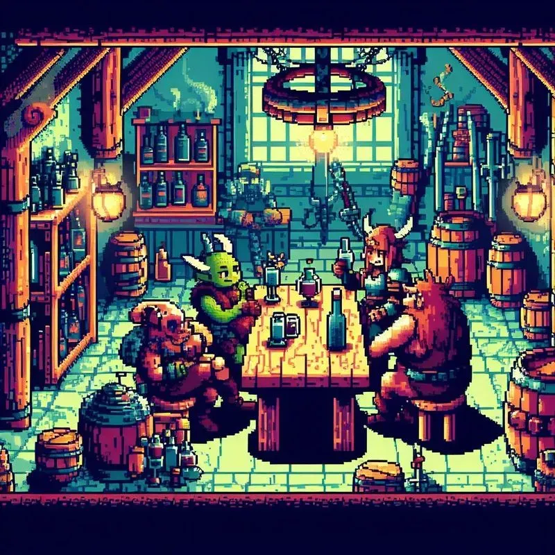 Pixel Art Retro Gaming RPG Scenes DALL·E Prompt | PromptBase