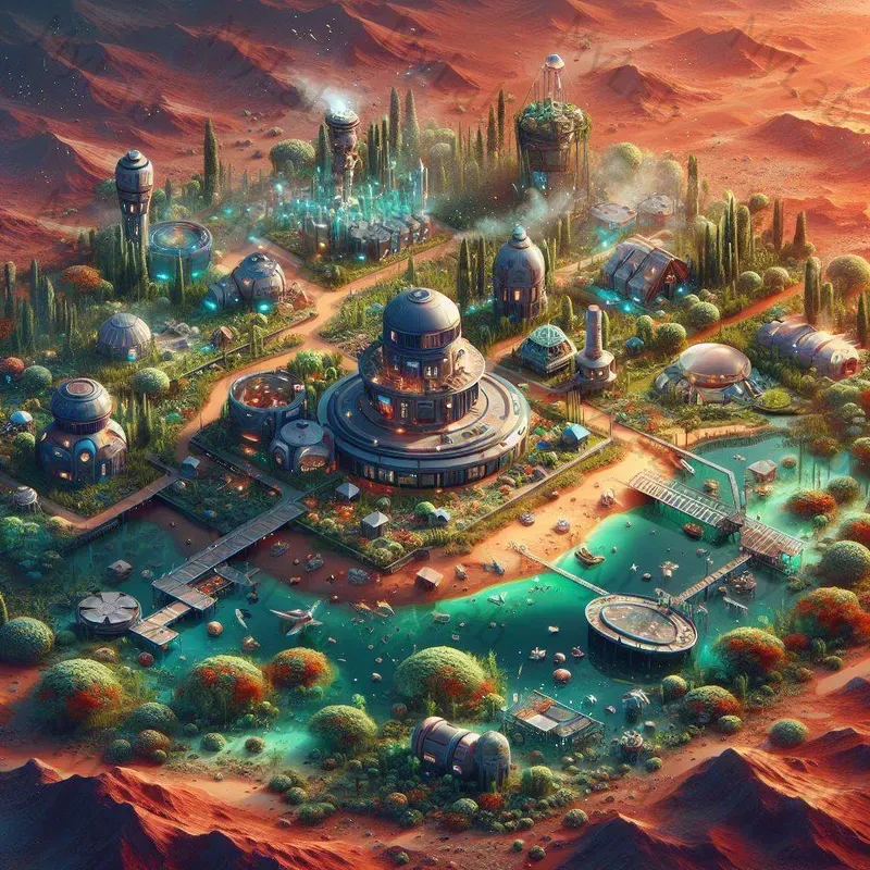 Aerial Views Of Landscapes With Buildings DALL·E Prompt | PromptBase