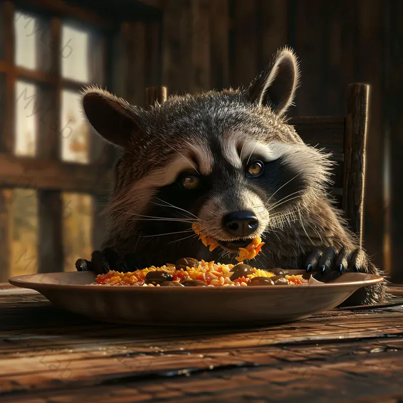 Real Animals Eat In Tables Midjourney Prompt | PromptBase