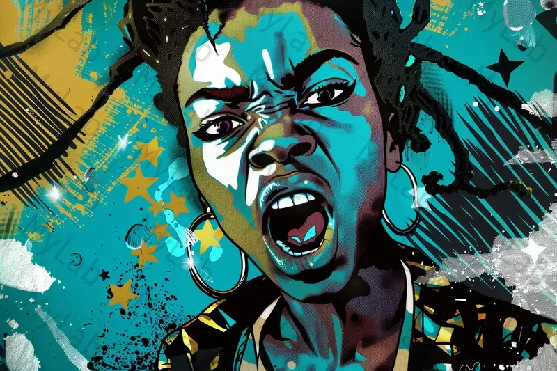 Dynamic Faces Pop Art Comics Midjourney Prompt | PromptBase