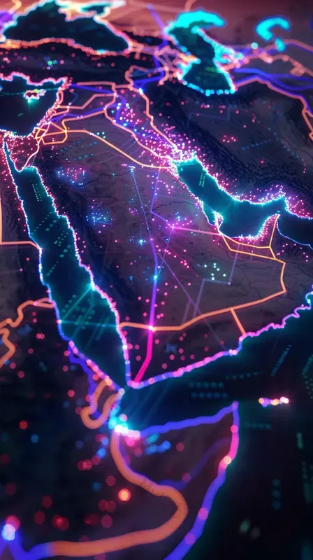 Maps With Neon Lightlines Midjourney Prompt | PromptBase