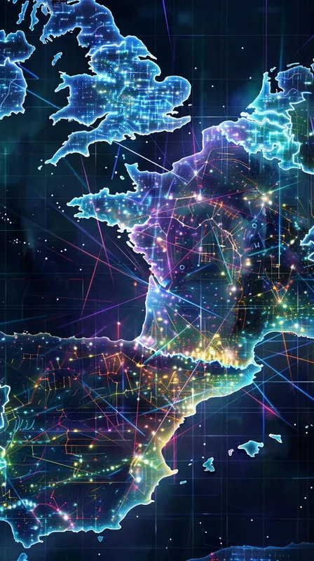 Maps With Neon Lightlines Midjourney Prompt | PromptBase