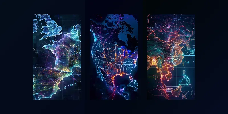 Maps With Neon Lightlines Midjourney Prompt | PromptBase