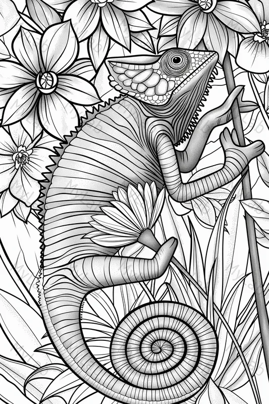 Wild Jungle Adult Coloring Pages Midjourney Prompt | PromptBase