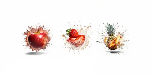 Exploding Fruits And Vegetables Midjourney Prompt | PromptBase
