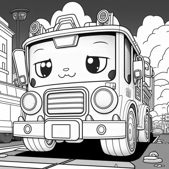 Cute Vehicle Coloring Pages For Kids Midjourney Prompt | PromptBase