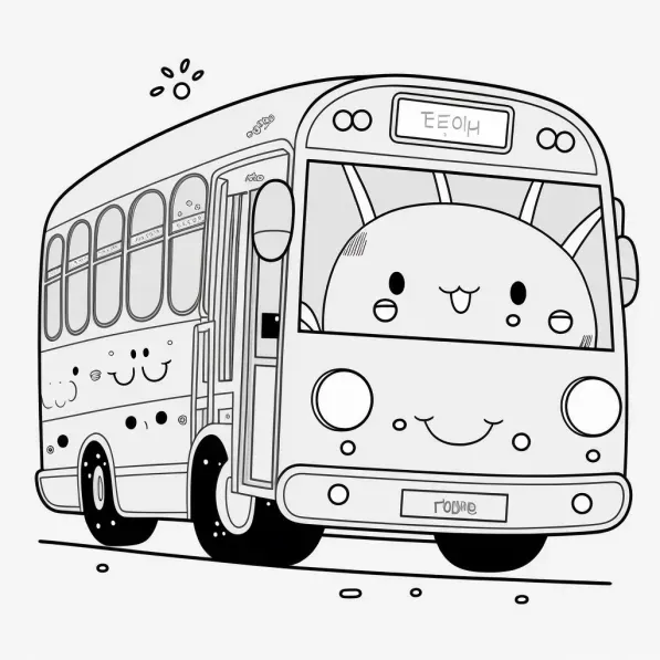 Cute Vehicle Coloring Pages For Kids Midjourney Prompt | PromptBase