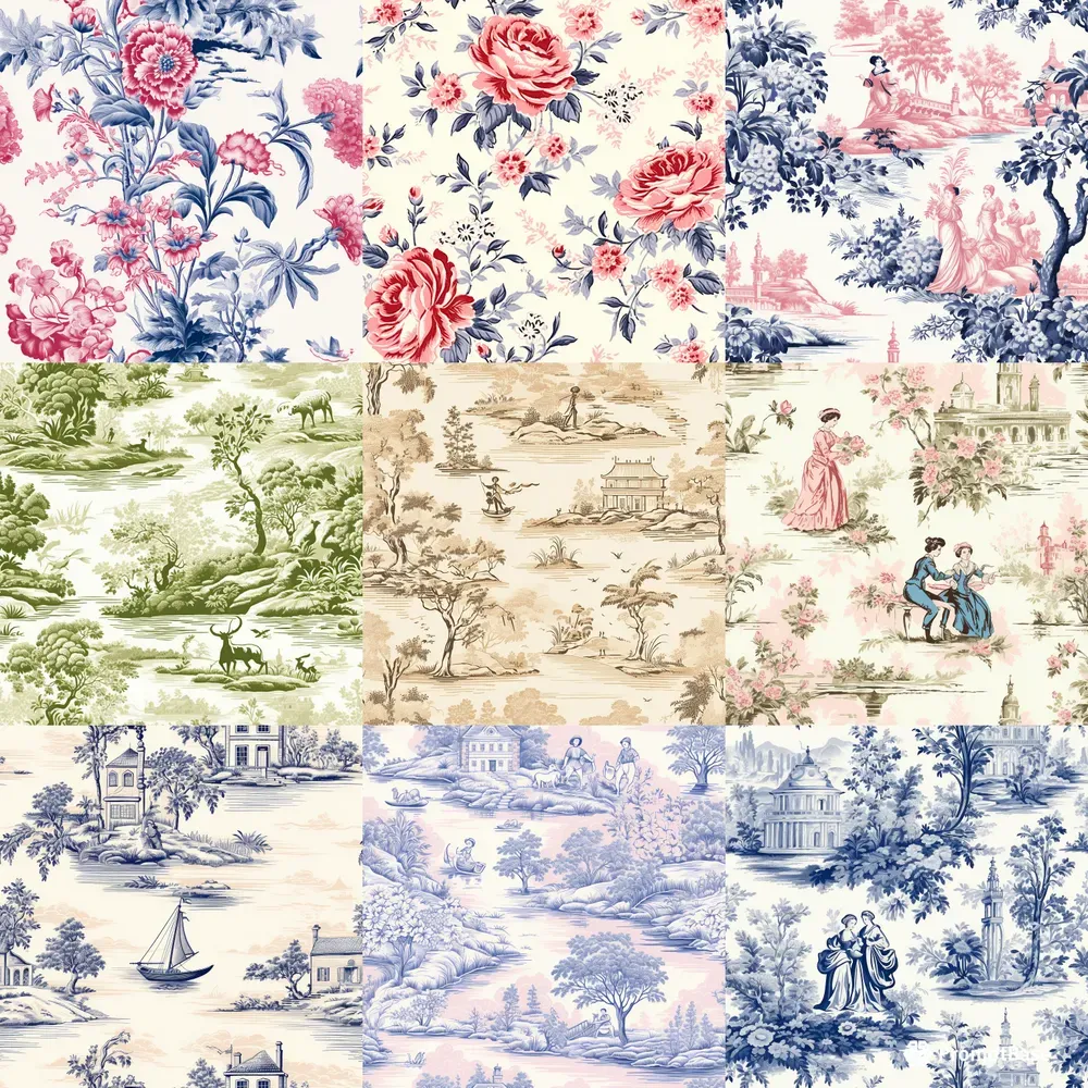 Patterns Of Toiles De Jouy Midjourney Prompt | PromptBase