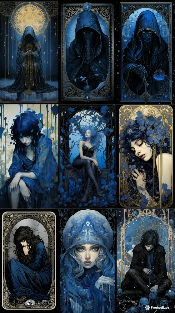 Sad Tarot Card Designs Midjourney Prompt | PromptBase