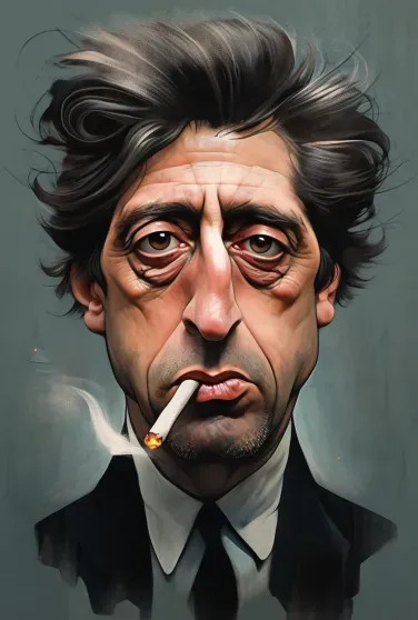 Caricatures Of Famous Actors Midjourney Prompt | PromptBase