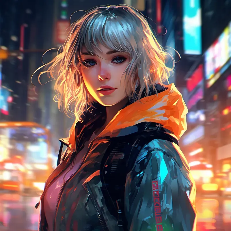 Neon Style Anime Characters Midjourney Prompt | PromptBase