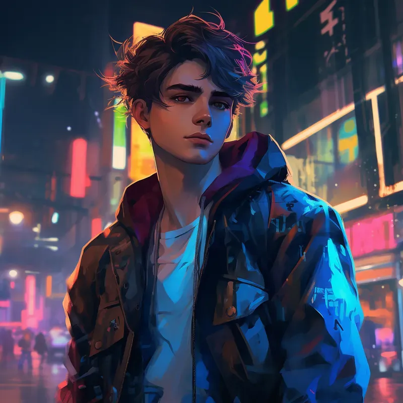 Neon Style Anime Characters Midjourney Prompt | PromptBase