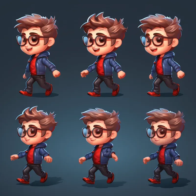 2D Gaming Sprite Sheets For Characters Midjourney Prompt | PromptBase