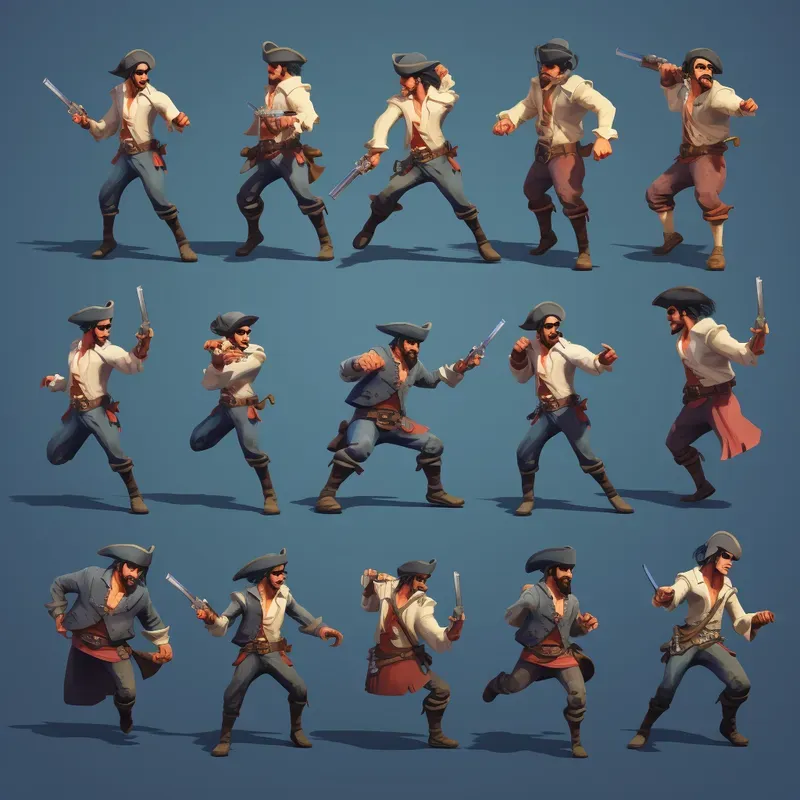 2D Gaming Sprite Sheets For Characters Midjourney Prompt | PromptBase