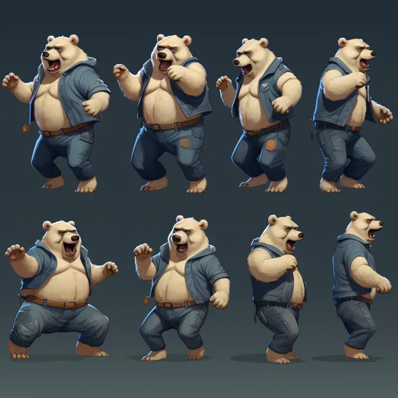 2D Gaming Sprite Sheets For Characters Midjourney Prompt | PromptBase